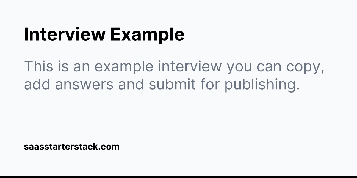 Interview Example